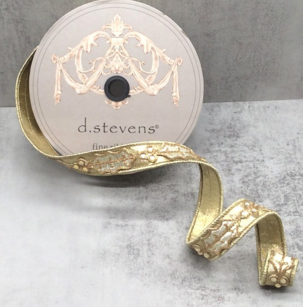 1" Gold Metallic Dupion Holly Ribbon – Papillon Parties and Gifts