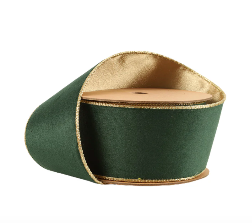 Classic Velvet Green and Gold Ribbon – Papillon Parties and Gifts