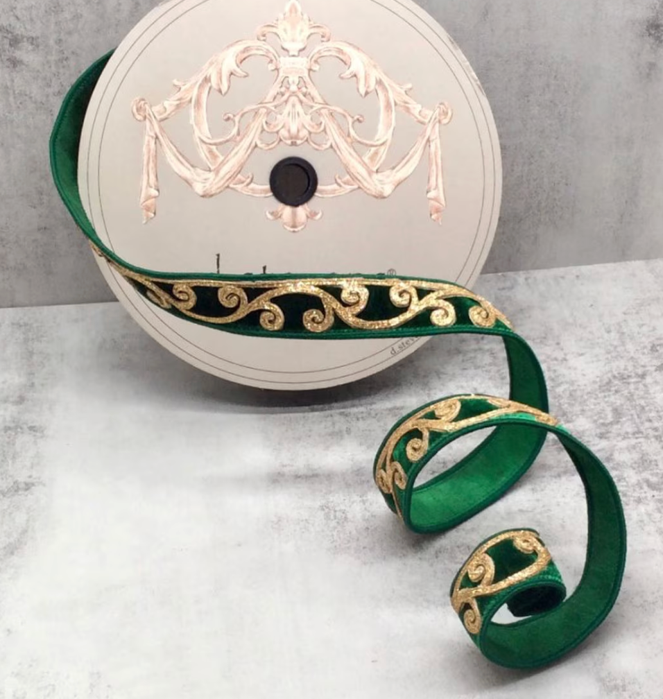 1" Emerald Velvet Ribbon – Papillon Parties and Gifts