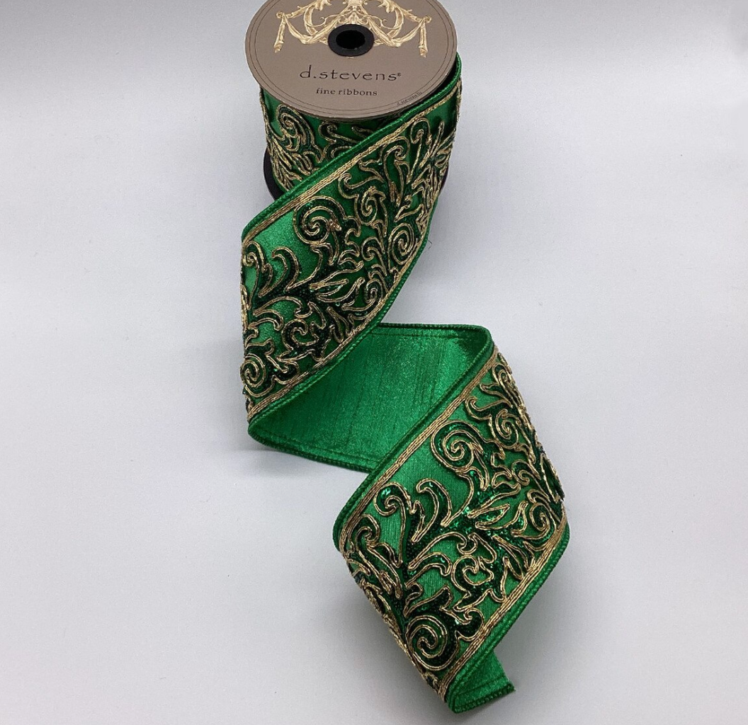 4" Metallic Sequin Green Ribbon – Papillon Parties and Gifts